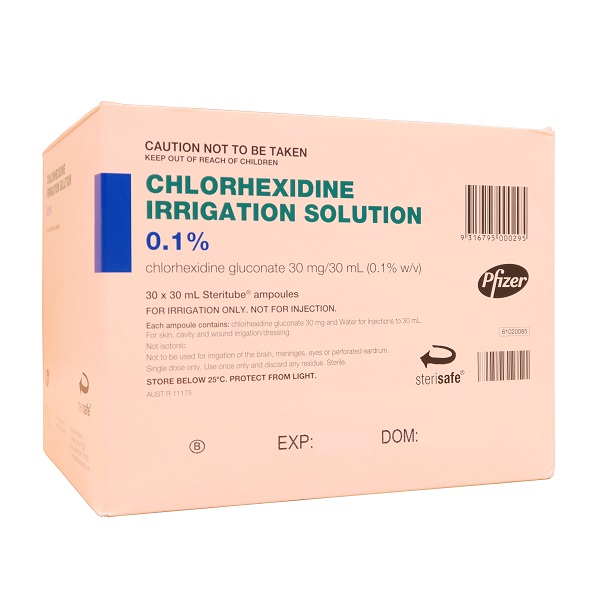 Chlorhexidine Irrigation Solution 0.1% 30x30ml - Alcare Pharmaceuticals ...